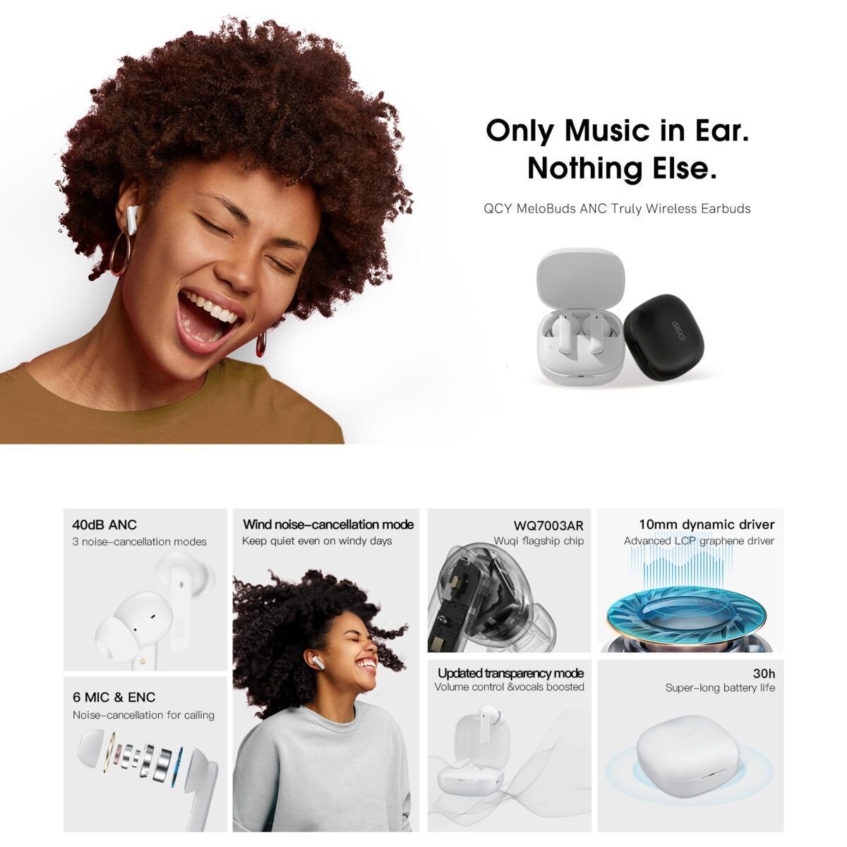 QCY Melobuds HT05 ANC-Black | QCY Bangladesh